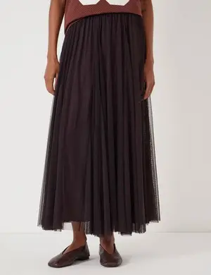 HUSH Millie Tulle Maxi Skirt - Plum