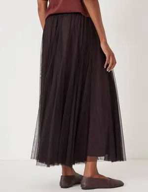 HUSH Millie Tulle Maxi Skirt - Plum