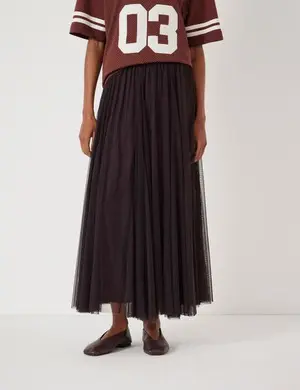 HUSH Millie Tulle Maxi Skirt - Plum