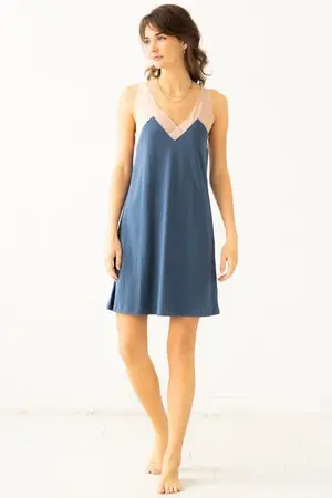 SALUA Riviera Illusion Mesh Nightie Sailor Blue