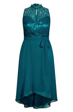 City Chic Lace Sleeveless High-low Dress