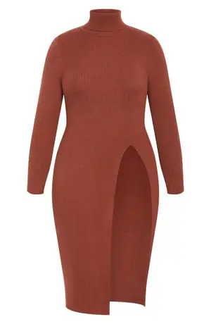 City Chic Longline Turtleneck Sweater