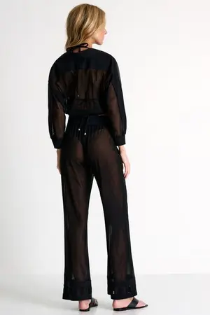 Shan Mesh Pants With Mosaic Cutout