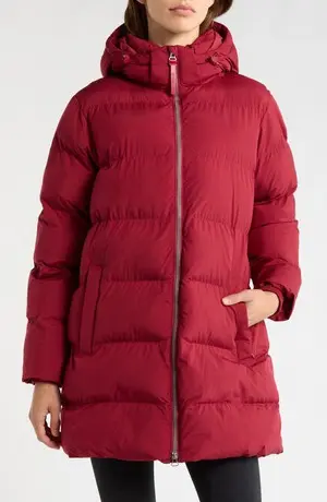 Beyond Yoga Long Puffer Coat With Hood
