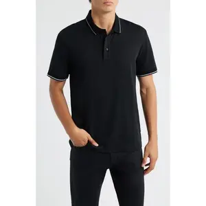 BOSS Parlay Tipped Cotton Polo - Black