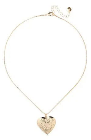 Bp. Heart Pendant Necklace - Gold