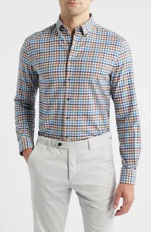 Johnnie-o Krause Plaid Cotton Blend Button-down Shirt