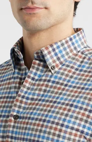 Johnnie-o Krause Plaid Cotton Blend Button-down Shirt