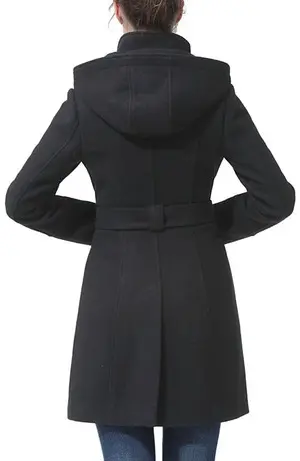 KIMI + KAI Wool Blend Hooded Trench Coat