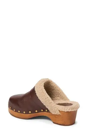 Paige Helena Faux Shearling Clog - Auburn