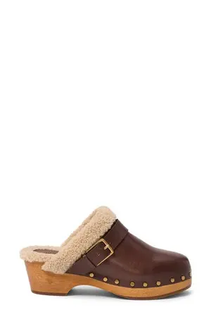 Paige Helena Faux Shearling Clog - Auburn