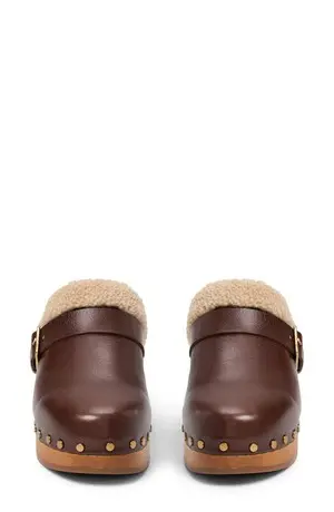 Paige Helena Faux Shearling Clog - Auburn