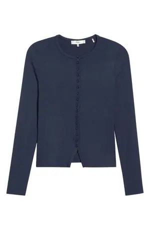 FRAME The Rib Splay Stretch Modal Cardigan - Navy