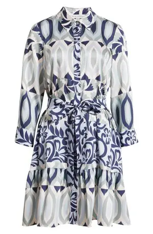 Julia Jordan Mixed Print Mini Shirt Dress
