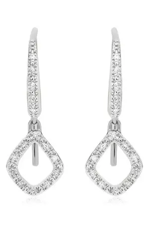 Monica Vinader Riva Mini Kite Diamond Pavé Drop Earrings - Silver