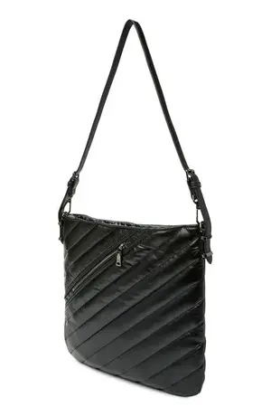 THINK ROYLN Vip Quilted Suede Shoulder Bag - Black Tuscana