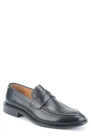 WARFIELD & GRAND Savoy Apron Toe Penny Loafer - Black