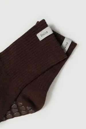 FRAISE Crew Grip Socks - Espresso