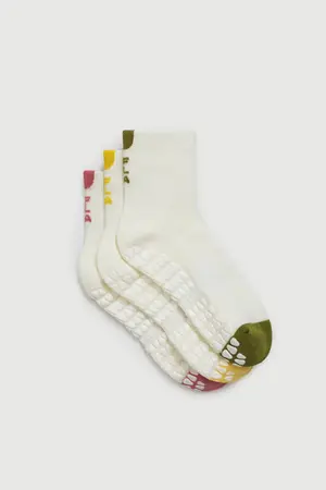 FRAISE The Montecito Set Grip Socks - Grove/paloma/custard