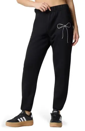 FLORENCE BY MILLS Crystal Bow Detail Joggers - Black