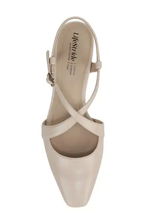 LIFESTRIDE Lavina Slingback Pumps - Seashell Beige