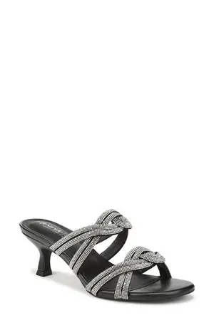 LIFESTRIDE Crystal Embellished Slide Sandals - Black