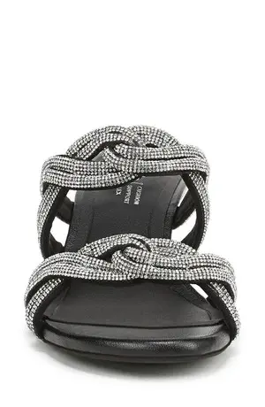 LIFESTRIDE Crystal Embellished Slide Sandals - Black