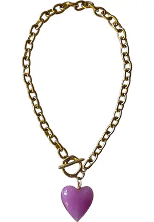 SCCOLLECTION Amore Heart Pendant Necklace - Muted Mauve