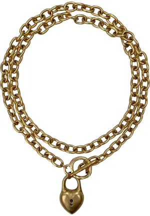 SCCOLLECTION Amalia Heart Lock Necklace - Gold