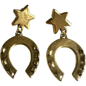 SCCOLLECTION Lucky Star And Horseshoe Dangle Earrings - Gold