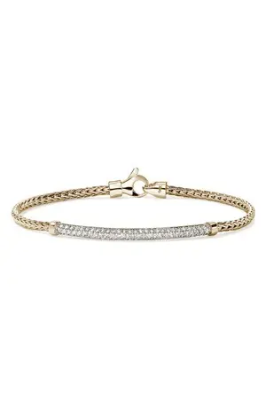 John Hardy Jh Essential Pavé Diamond Bar Bracelet - Gold/diamond