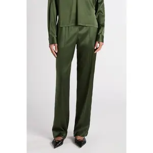 TOM FORD Stretch Silk Satin Pj Pants - Moss Green