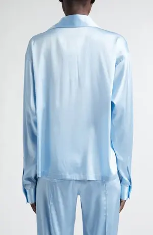 TOM FORD Stretch Silk Satin Polo - Frost