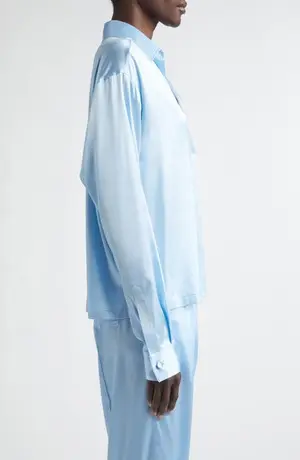 TOM FORD Stretch Silk Satin Polo - Frost