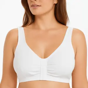 MEADOW Ease Cotton Front Closure Bra For Mastectomy - White