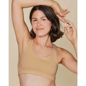 MEADOW Glide Cotton Racerback Bralette Buff