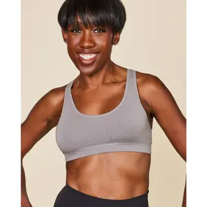 MEADOW Glide Cotton Racerback Bralette Grey