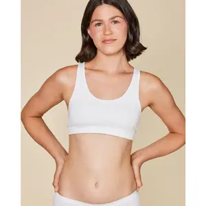 MEADOW Glide Cotton Racerback Bralette - White