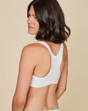 MEADOW Glide Cotton Racerback Bralette - White