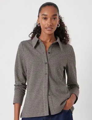 HUSH Fitted Check Jersey Shirt
