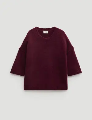 HUSH Chunky Cashmere Sweater - Burgundy Purple