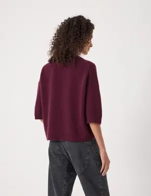 HUSH Chunky Cashmere Sweater - Burgundy Purple