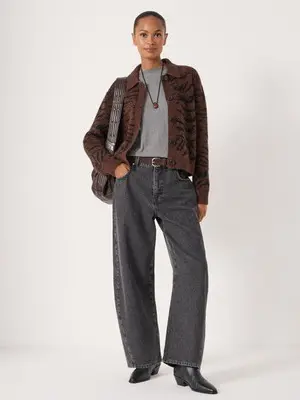 HUSH Wool Blend Jacquard Shirt Jacket