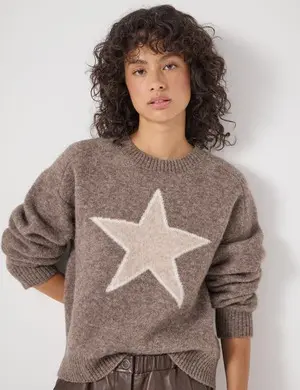 HUSH Star Jacquard Wool Blend Sweater