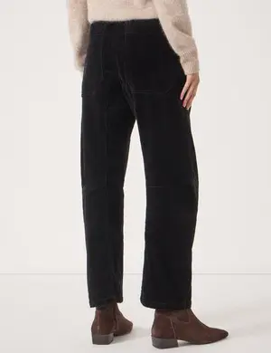 HUSH Cordi Barrel Leg Cord Pants - Black