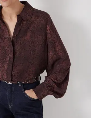 HUSH Chiffon Printed Long Sleeve Shirt