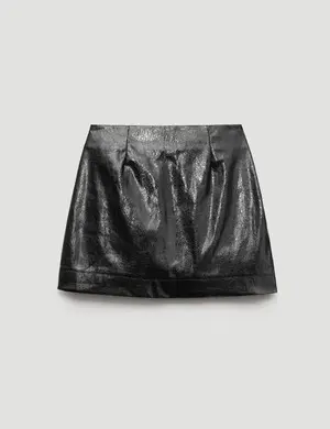 HUSH Mini Crackle Patent Skirt
