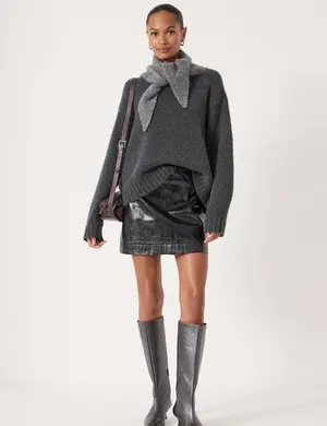 HUSH Mini Crackle Patent Skirt