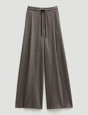 HUSH Check Wide Leg Jersey Pants