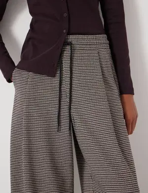 HUSH Check Wide Leg Jersey Pants